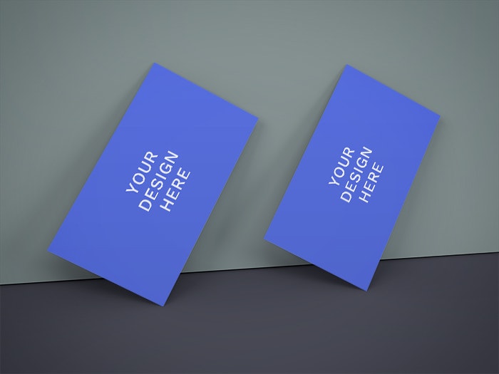 Business Cards On Wall Mockup Generator - MockupBro