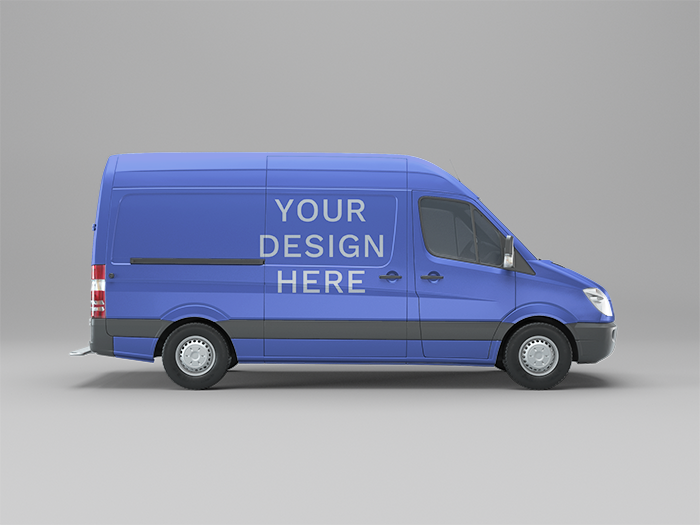 Van Side View Mockup Generator - MockupBro