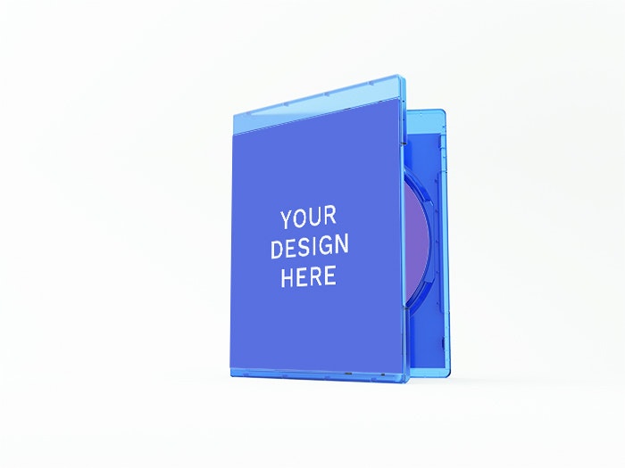 Standing Blu-Ray Disk With Cover Mockup Generator - MockupBro